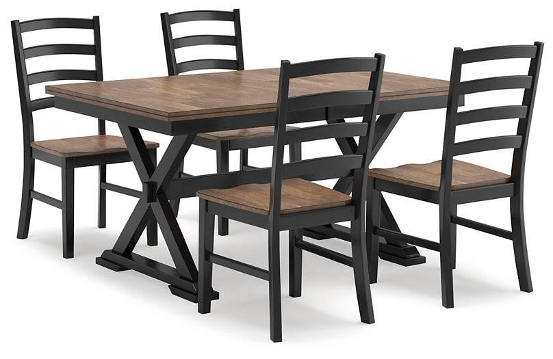 B and m dining table store